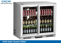 Outdoor Undercounter Drinks Chiller Glass Beer Fridge Fan Cooling Double Layer Glass